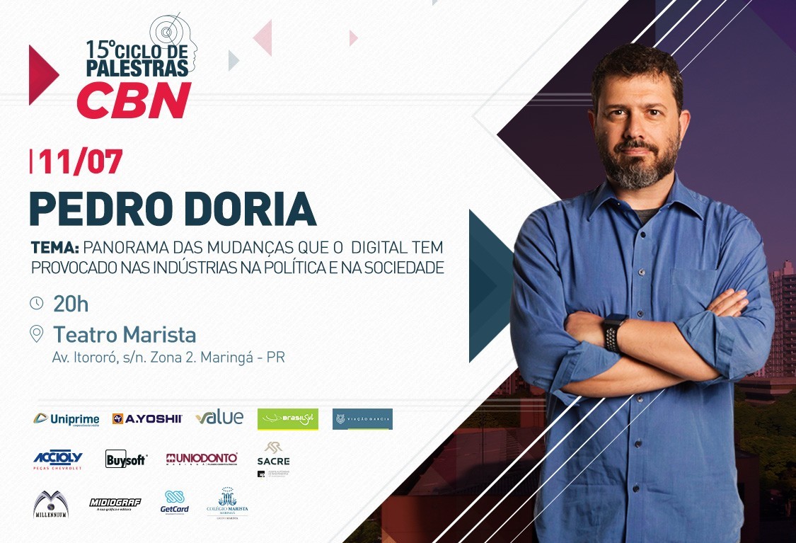 Jornalista e escritor Pedro Doria faz palestra em Maringá